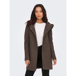 Only Damen Only Kurzmantel &raquo;ONLSEDONA LIGHT COAT OTW NOOS&laquo; verdeckte Knopfleiste und Rei&szlig;verschluss braun XL