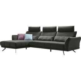 Die PlanBar Ecksofa &raquo;MP-IN20041 L-Form&laquo; optional Sitztiefenverstellung und Kopfst&uuml;tzen gr&uuml;n 100% Polyester B/H/T: 285cm x 84cm x 178cm, Velours, 