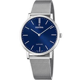 Festina Herren Quarzuhr &raquo;Swiss Made Collection&laquo; Armbanduhr, Herrenuhr, Damenuhr, Edelstahlband, Saphirglas, Swiss Made silber Einheitsgr&ouml;&szlig;e