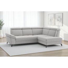 Sit & More sit&more Ecksofa &raquo;Vanity; L-Form, B. 254 cm&laquo; Inkl.Sitz-,Kopf-und Armteilverstellung 100% Polyester B/H/T: 254cm x 84cm x 197cm, Flachgewebe, Ottomane 