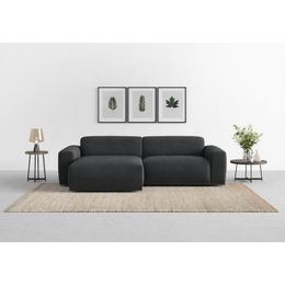 Trendmanufaktur Ecksofa &raquo;Braga, mit hochwertigem Kaltschaum, L-Form, Japandi-Design&laquo; modernes Sofa, Couch mit hohem Sitzkomfort, 255/72/160 cm (B/H/T)