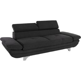 COTTA 3-Sitzer &raquo;Enterprise, B: 233cm, modernes Einzelsofa&laquo; Big-Sofa, mit Armteilverstellung & Kopfteilverstellung schwarz Struktur (100% Polyester );