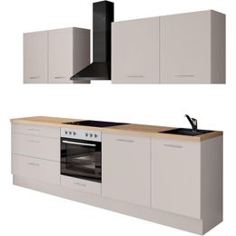 IMPULS K&Uuml;CHEN K&uuml;chenzeile &raquo;"Kopenhagen", Ausrichtung w&auml;hlbar, Schubk&auml;sten mit Soft-Close&laquo; Set, vormontiert, wahlweise mit E-Ger&auml;ten, Breite 260 cm B/H