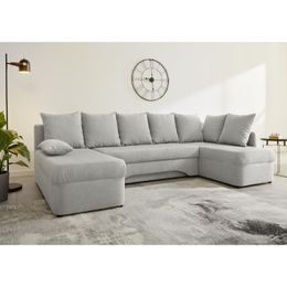 Jockenh&ouml;fer Wohnlandschaft &raquo;Arktis, U-Form, B: 260 cm&laquo; Sofa mit Bettkasten & Schlaffunktion grau Korpus: 100% Polyester;Kissen: 100% Polyester B/H/T: 260cm x 87cm