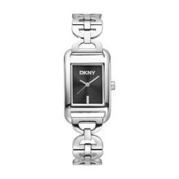 DKNY Damen DKNY Quarzuhr &raquo;Open Link square Watch&laquo; Armbanduhr, Damenuhr, Edelstahlarmband, analog silber Einheitsgr&ouml;&szlig;e