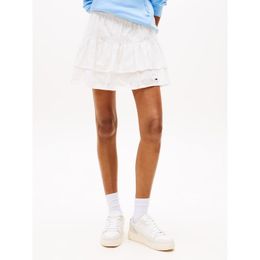 Tommy Jeans Damen Minirock &raquo;TJW BRODERIE ANGLAISE SKIRT&laquo; Allover Stickerei beige L (40)
