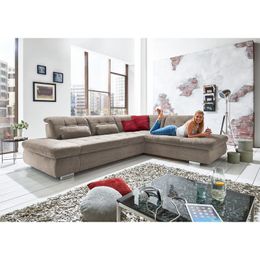 Die PlanBar Ecksofa &raquo;MP-IN17004 L-Form, Breite 323 cm, mit Federkern-Polsterung&laquo; inkl. Sitztiefenverstellung, wahlweise weitere Funktionen beige 100% 