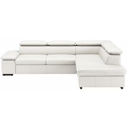 Sit & More sit&more Ecksofa &raquo;Alcudia L-Form, B: 272 cm, Arm- und Kopfteilverstellung, Eckcouch&laquo; mit Schlaffunktion, Komfortsitz wei&szlig; NaturLEDER ;Spannstoff B/H/T