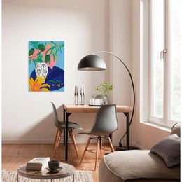 Komar Leinwandbild &raquo;Funky Vase - Gr&ouml;&szlig;e 40 x 60 cm&laquo; Natur 1 Stk. tlg. Keilrahmenbild mi Echtholzrahmen bunt Massivholz, Papier B/H/T: 40cm, Natur, 1 Stk.
