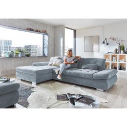 Die PlanBar Ecksofa &raquo;MP-IN17004 L-Form, Breite 331 cm, Federkern-Polsterung&laquo; inkl. Sitztiefenverstellung, wahlweise weitere Funktionen grau 100% 