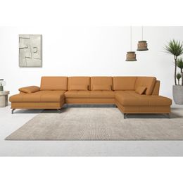 OTTO home Wohnlandschaft &raquo;Costello U-Form, B: 363 cm mit Sitztiefen-, Armteilverstellung &&laquo; 3 Nierenkissen, optional Schlaffunktion & Bettkasten gelb 