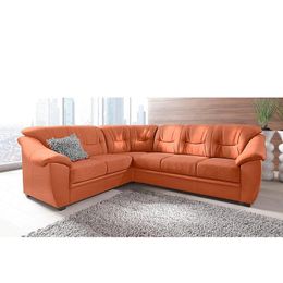 Sit & More sit&more Ecksofa &raquo;Savona L-Form, B. 262 cm, Komfortsitz, Eckcouch mit Stoff- & Lederwahl&laquo; optional Schlaffunktion, Liegefl. 120x195 cm orange 