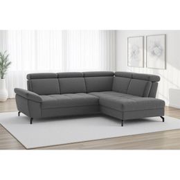 Sit & More sit&more Ecksofa &raquo;Vanity; L-Form, B. 254 cm&laquo; Inkl.Sitz-,Kopf-und Armteilverstellung 95% Polyester 5% Polyamid B/H/T: 254cm x 84cm x 197cm, Flachgewebe