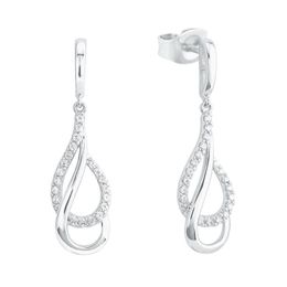 Amor Damen Paar Ohrstecker &raquo;Tropfen&laquo; mit Zirkonia (synth.) bunt Silber 925 (Sterlingsilber)