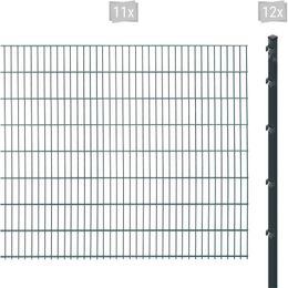 Arvotec Doppelstabmattenzaun &raquo;ESSENTIAL 163 zum Einbetonieren&laquo; Zaunh&ouml;he 163 cm, Zaunl&auml;nge 2 - 60 m grau Kunststoff, Stahl H/L: 163cm x 22m, Pfosten: 12 Stk.