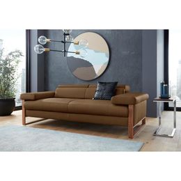 W.Schillig 2-Sitzer &raquo;finn wahlw. mit Sitztiefenverstellung & Kopfst&uuml;tzenverstellung, bequem&laquo; German Design Award 2016, Fu&szlig;gestell Nussbaum natur, 