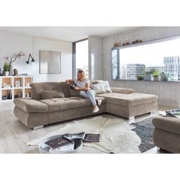 Die PlanBar Ecksofa &raquo;MP-IN17004 L-Form, Breite 331 cm, Federkern-Polsterung&laquo; inkl. Sitztiefenverstellung, wahlweise weitere Funktionen grau 100% 