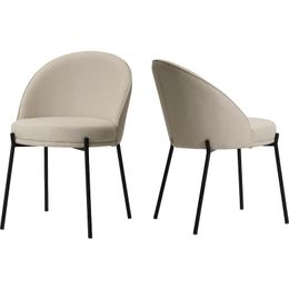 LeGer Home by Lena Gercke Esszimmerstuhl &raquo;Isalie&laquo; (Set) 2 Stk.mit pflegeleichtem Webstoff, Metallgestell, Sitztiefe 47 cm beige Polyester B/H/T: 52cm 