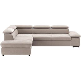 Sit & More sit&more Ecksofa &raquo;Alcudia L-Form, B: 272 cm, Arm- und Kopfteilverstellung, Eckcouch&laquo; optional Schlaffunktion, Komfortsitz grau 100% Polyester B/H/T: 