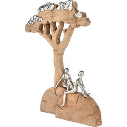 Gilde Skulptur &raquo;Skulptur Baum Relaxing naturfarben&laquo; Entspannung Ruhe Auszeit Paar Harmonie Wellness braun Mangoholz B/H/T: 41cm x 44,5cm x 7,5cm, Baum