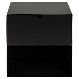 ACTONA GROUP Nachttisch &raquo;Joliet&laquo; Nachtschrank, Nachtkommode, f&uuml;r Wandmontage, Schublade, Schwarz/Bambus schwarz B/H/T: 30cm x 30cm x 25cm, Schublade 