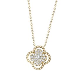 Firetti Damen Kette mit Anh&auml;nger &raquo;Schmuck Geschenk Gold 585 Halsschmuck Halskette Kleeblatt&laquo; mit Brillanten gold 0,13, Gelbgold 585, L: 45 B: 1,1mm
