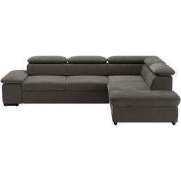 Sit & More sit&more Ecksofa &raquo;Alcudia L-Form, B: 272 cm, Arm- und Kopfteilverstellung, Eckcouch&laquo; optional Schlaffunktion, Komfortsitz grau 100% Polyester B/H/T: 