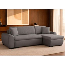 OTTO home Ecksofa &raquo;KIVELLA Cord-Struktur, L-Form, 240 cm&laquo; Schlaffunktion(128/191), Bettkasten, Cord-Struktur-Mix B/H/T: 240cm x 76cm x 51cm, Cord