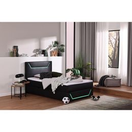Home Affaire Boxbett &raquo;GALAXY, Gamingbett mit Bettkasten, inkl. Taschenfederkernmatratze H3&laquo; mit Topper & USB-A&C Anschluss, Kunstleder-Bezug, 120x200 