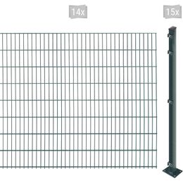 Arvotec Doppelstabmattenzaun &raquo;EASY 163 zum Aufschrauben&laquo; Zaunh&ouml;he 163 cm, Zaunl&auml;nge 2 - 60 m grau Kunststoff, Stahl H/L: 163cm x 28m, Pfosten: 15 Stk.