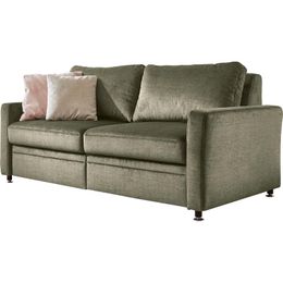 Die PlanBar Schlafsofa &raquo;MP-PD19021&laquo; mit L&auml;ngsschl&auml;ferfunktion 80 bzw. 160x210 cm gr&uuml;n 100% Polyester B/H/T: 186cm x 90cm x 100cm, Velours