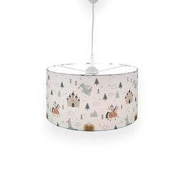 Niermann H&auml;ngeleuchte &raquo;Stoff-Pendelleuchte mit Motiv "Ritter Theo", Kinderzimmer, Kinderlampe&laquo; E27 1 Stk. Stoffschirm, h&ouml;henverstellbare 