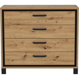 FORTE Schubkastenkommode &raquo;Trondheim&laquo; schwarz B/H/T: 104,7cm x 81,3cm x 41,5cm