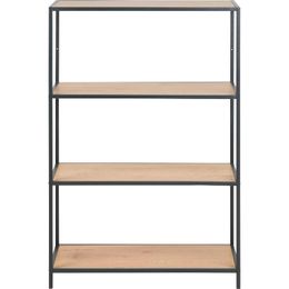 ACTONA GROUP B&uuml;cherregal Metallgestell im Industrie-Look, 3 Einlegeb&ouml;den, weitere Variationen schwarz Metall, Papier B/H/T: 77cm x 114cm x 35cm