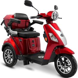 Rolektro Elektromobil &raquo; E-Trike 25 V.3, Lithium Akku&laquo; 1.000 W 25 km/h mit Topcase rot Umfangreiche Ausstattung inklusive
