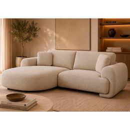 OTTO home Ecksofa &raquo;YllSY L-Form, 231cm - OTTO. Verl&auml;ssliche Qualit&auml;t.&laquo; Struktur-Bezug, Tonnentaschen-Federkern beige B/H/T: 232cm x 78cm x 53cm, 