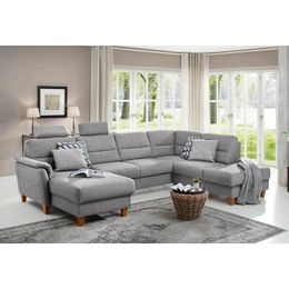 Home Affaire Wohnlandschaft &raquo;Palmera U-Form, B: 308 cm, gro&szlig;e Stoff + Leder Auswahl&laquo; optional Schlaffunktion & Bettkasten, Federkern, XXL-