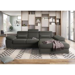 Sit & More sit&more Ecksofa &raquo;Cabrio L-Form, B: 295 cm, mit Sitztiefen-, Arm- & Kopfteilverstellung&laquo; 2 Nierenkissen, Federkern, mit Schlaffunktion und Stauraum 