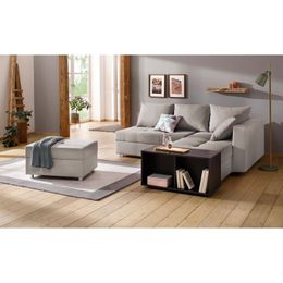 Home Affaire Ecksofa &raquo;Italia L-Form, B: 217 cm, Schlaffunktion, Bettkasten&laquo; Federkern, frei stellbar, mit Zierkissen, G&auml;stebettfunktion Struktur fein 
