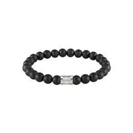 BOSS Herren BOSS Armband &raquo;Schmuck Edelstahl Armschmuck Beadarmband BEADS FOR HIM&laquo; mit Onyx schwarz M, Edelstahl