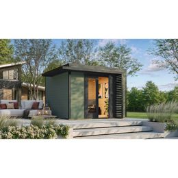Weka Gartenhaus &raquo;Amberley&laquo; verschiedene Farben gr&uuml;n Massivholz Fu&szlig;boden im Gartenhaus, ohne Dacheindeckung
