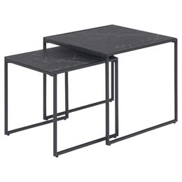 ACTONA GROUP Beistelltisch &raquo;Infinity&laquo; Set, 3 St&uuml;ck, Satz mit Tischen, Schlittenbeine aus schwarzem Metall, (Set, 2 st) schwarz B/H/T: 50cm x 45cm x 