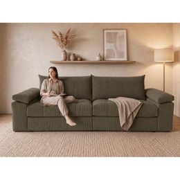 OTTO home Big-Sofa &raquo;Soft&Cosy Pik XXL, B: 303 cm, Mega Sofa in Cord&laquo; Lounge-Komfort mit edler Sitzsteppung, Federkern beige 100% Polyester B/H/T: 