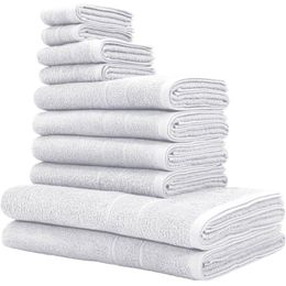 OTTO home Handtuch Set &raquo;Inga, Duscht&uuml;cher, Handt&uuml;cher, G&auml;stet&uuml;cher, Seift&uuml;cher&laquo; 10 Walkfrottier Handt&uuml;cher mit feiner Bord&uuml;re, 100% Baumwolle, 