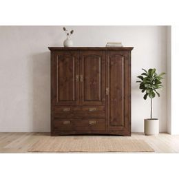 OTTO home W&auml;scheschrank &raquo;Konrad&laquo; 2 Breiten: 94/133 cm H/T ca. 132/39 cm, aus massiver Kiefer, mit viel Stauraum braun Massivholz B/H/T: 133cm x 132cm 