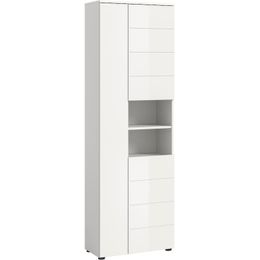 Welltime Hochschrank &raquo;BIEL, 190 cm, 3 T&uuml;ren, 2 offene F&auml;cher&laquo; 1 Stk. tlg. T&uuml;ranschlag wechselbar, modernes Design, Badschrank, Unterschrank, Bad wei&szlig; 