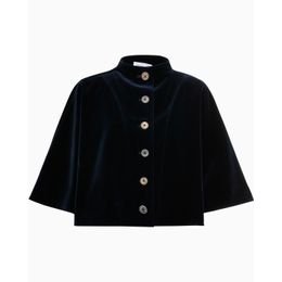FELICITAS Samt-Cape Cili Marine (Gr&ouml;&szlig;e: XL/XXL)