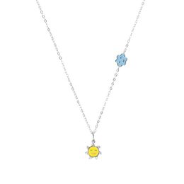 Prinzessin Lillifee Damen Kette mit Anh&auml;nger &raquo;Sonne-Motiv, Wolke-Motiv&laquo; mit Zirkonia (synth.) gelb Silber 925 (Sterlingsilber), L: 38 B: 5,3mm