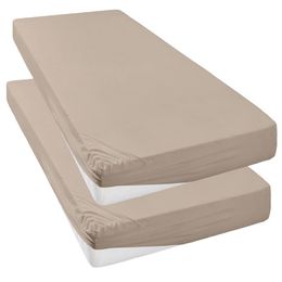 OTTO home Spannbettlaken &raquo;Strawberry in uni oder bunten Rainbow-Colors&laquo; f&uuml;r Matratzen bis 18cm H&ouml;he, Spannbetttuch, Baumwollmischung beige Jersey, 