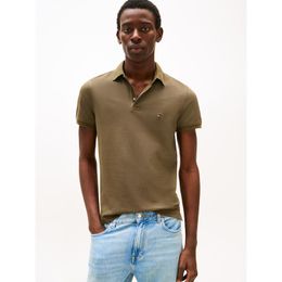 Tommy Hilfiger Herren Poloshirt &raquo;1985 SLIM POLO mit Piqu&eacute;-Struktur und Stickerei&laquo; meliert, casual, slim fit, Baumwollmix, Polokragen gr&uuml;n XL